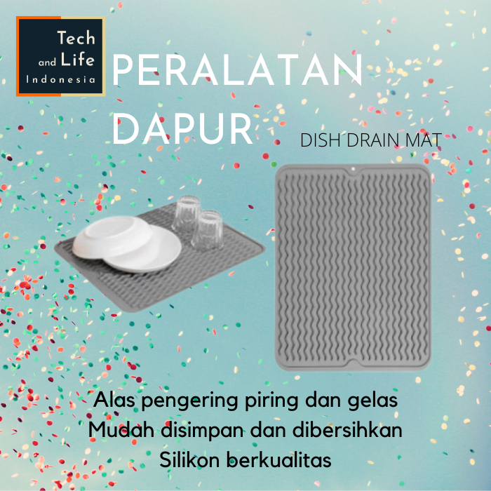 Jual Alas Tirisan Pengering Cuci Piring Gelas SIlikon Dish Drying Drain ...