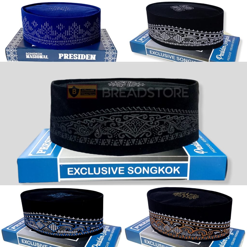 Jual LIMITED EDITION!! PECI SONGKOK KOPIAH HITAM POLOS MOTIF BATIK ...