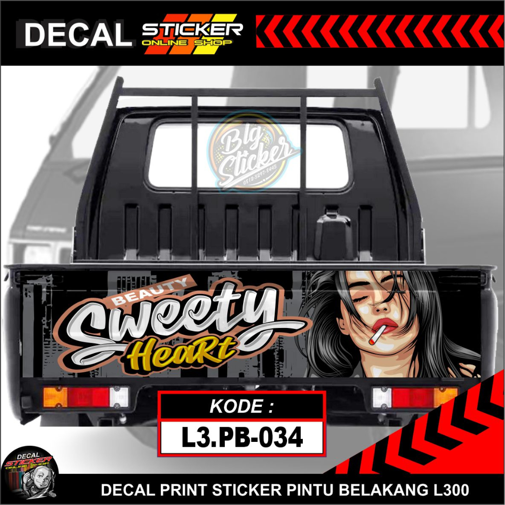 Jual STIKER OMBENG PINTU BELAKANG L300 DECAL SWEETY HEART | Shopee ...