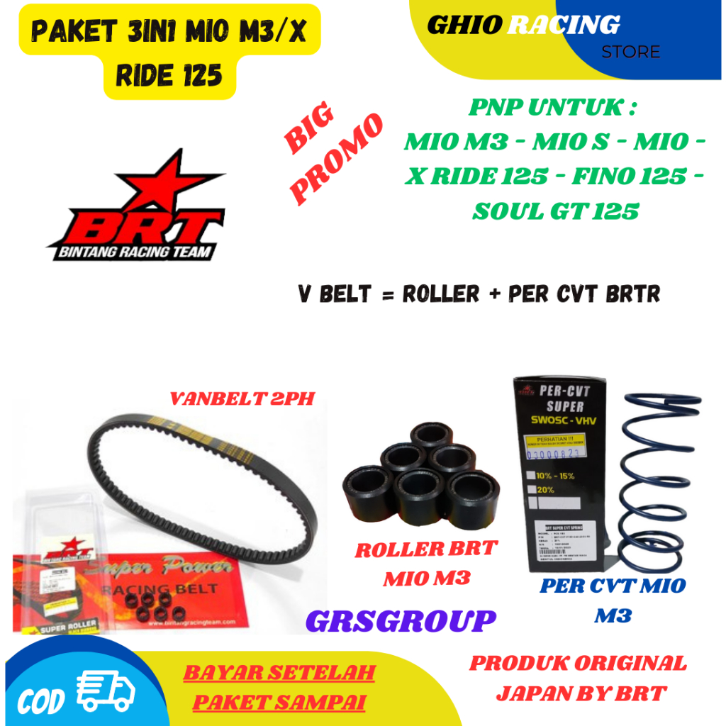 Jual Paket CVT BRT 3in1 Mio m3 Mio s Mio z Fino 125 X ride 125 Yamaha ...