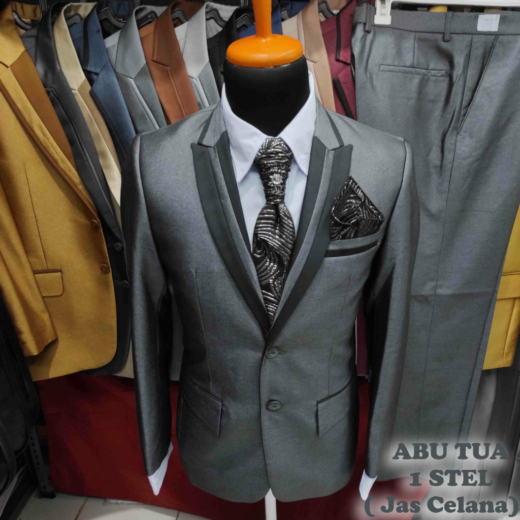 Jual Setelan Jas Semi Woll Jas Abu Tua set jas pria bunga jas pengantin ...