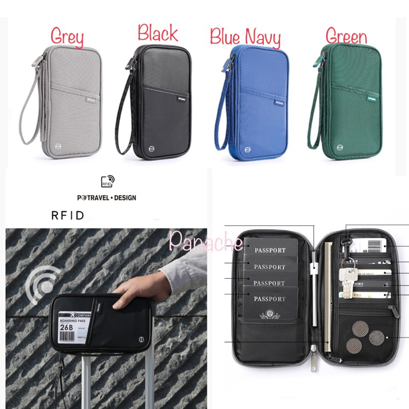 Jual PANACHE P Travel Waterproof RFID Pasport Bag Travel Organizer ...