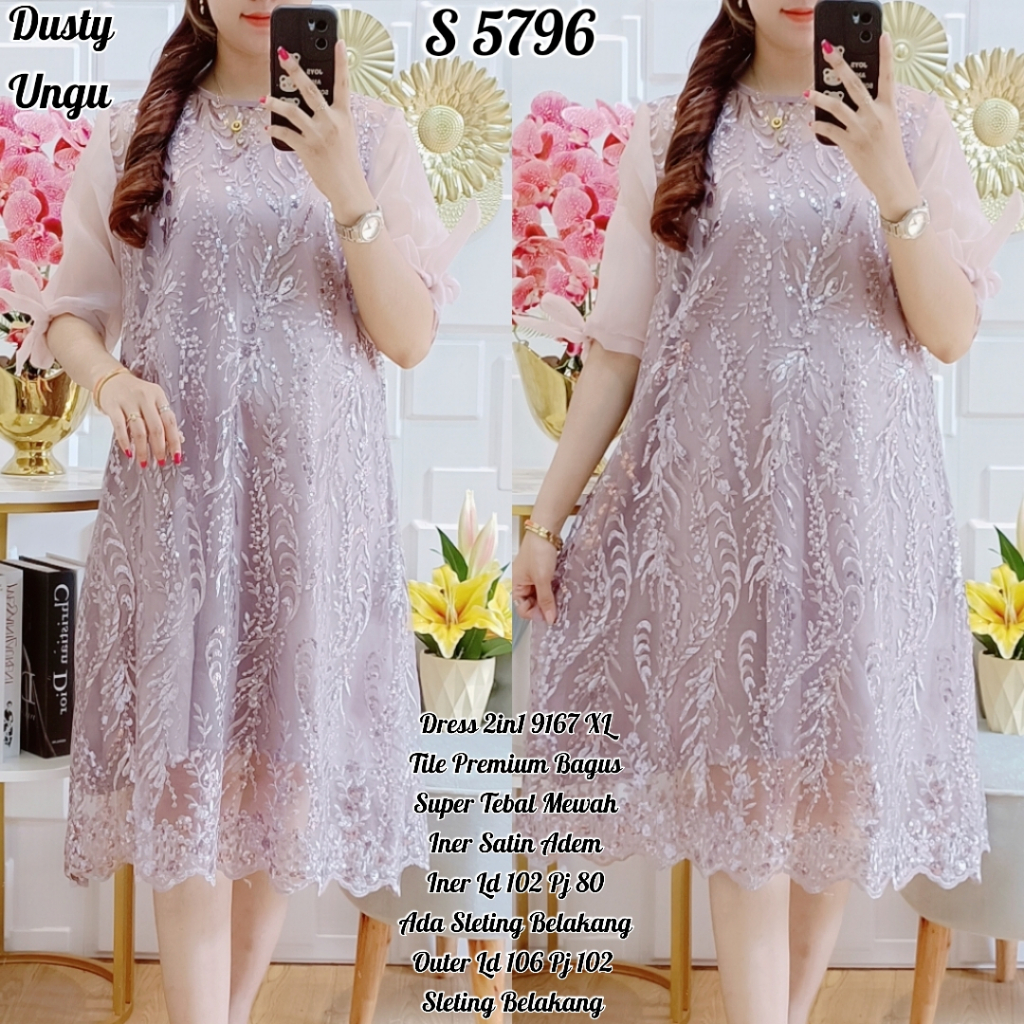 Jual 5796 Dress Tile 2in1 Mewah Dipakai Dan Bagus | Shopee Indonesia