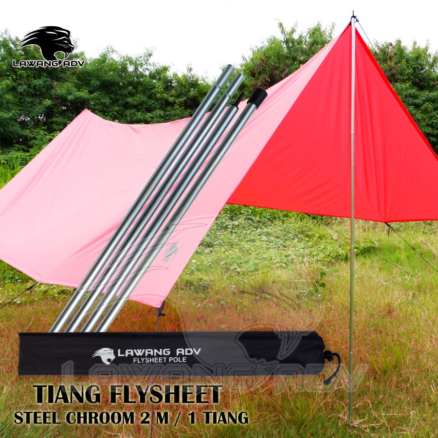 Jual Tiang Flysheet steel chrome awning pole steel 2 meter 1 pcs ...