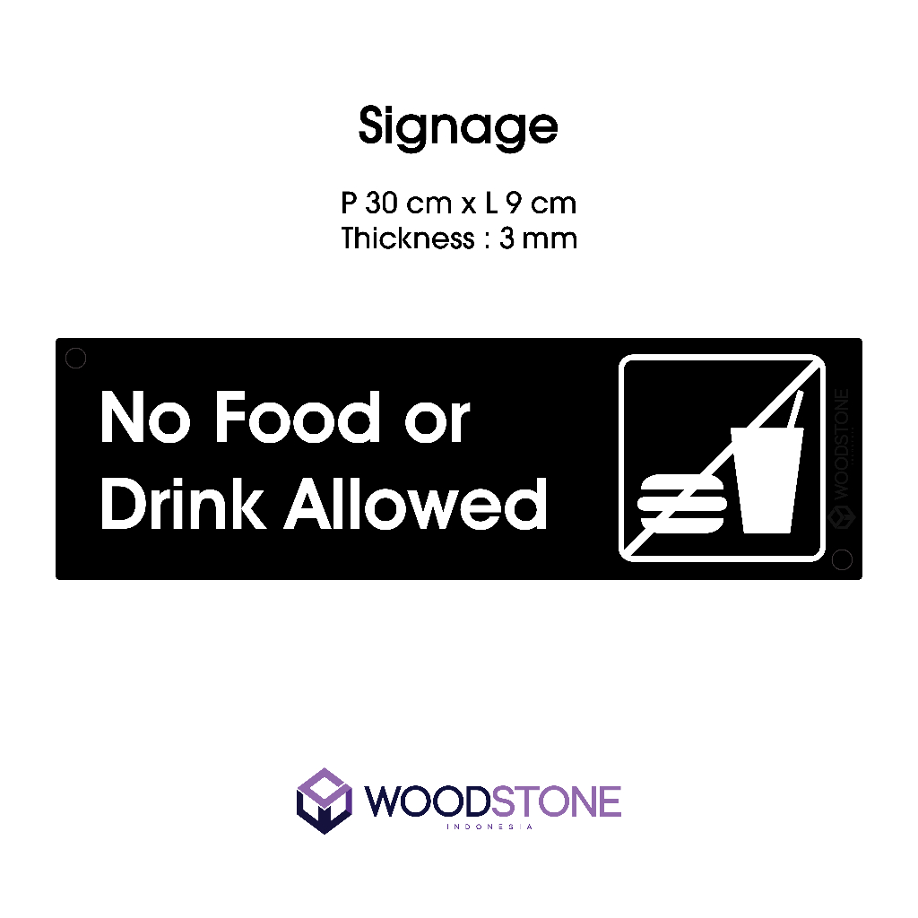 Jual Papan Dilarang Bawa Makanan And Minuman Sign Acrylic No Food
