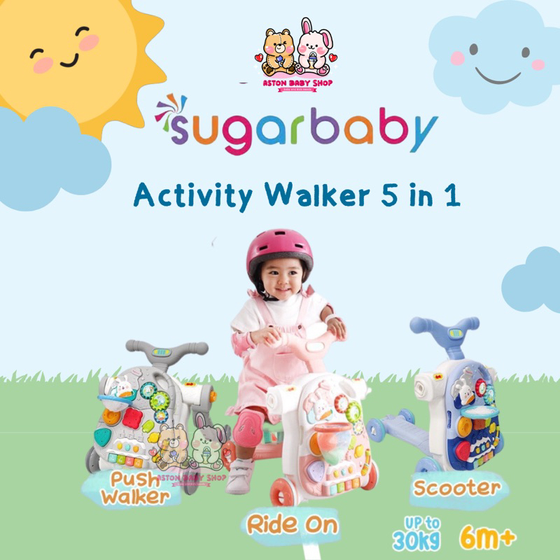 Jual Sugarbaby 5in1 Activity Walker/Ride on and Scooter/Push Walker ...