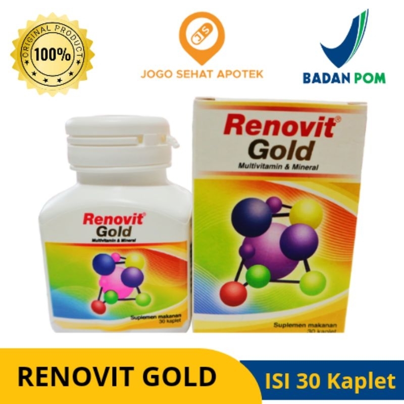 Jual Renovit Gold Botol 30 Memenuhi kebutuhan Multivitamin dan Mineral ...