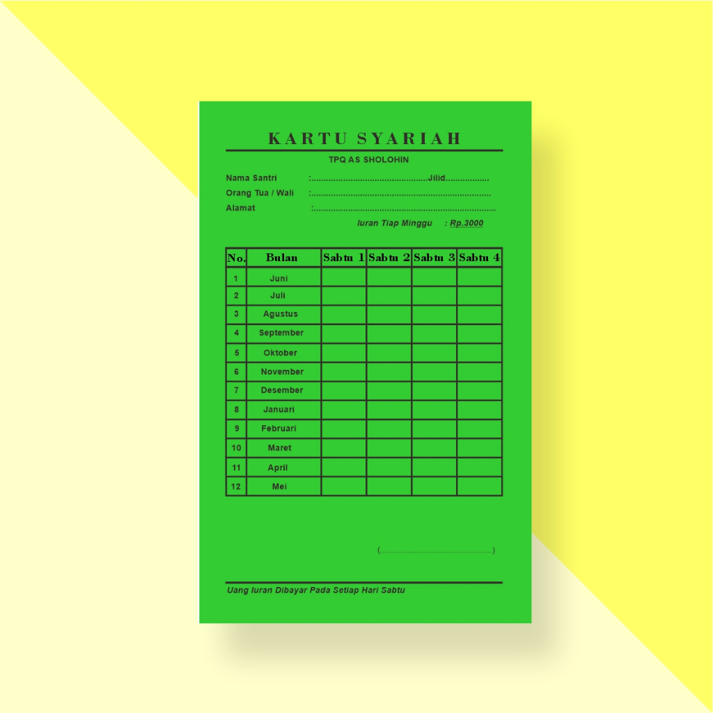 Jual Kartu syariah siswa / kartu syariah / kartu iuran / kartu iuran ... Jual Kartu syariah siswa / kartu syariah / kartu iuran / kartu iuran ...