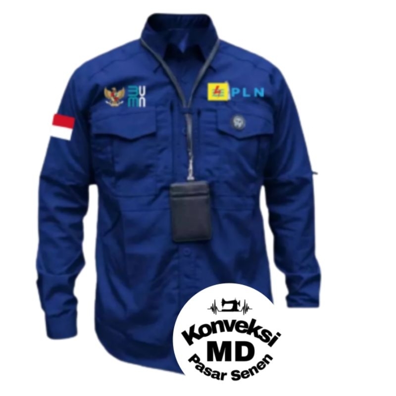 Jual seragam taktikal bumn PLN lengan panjang full bordir/kemeja ...