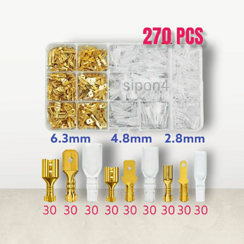 Jual [BISA COD] Skun Kabel Listrik Gepeng SET 270 PCS Scun Konektor ...