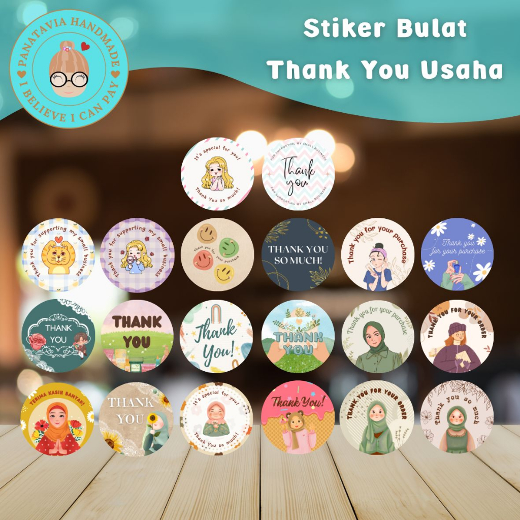 Jual Stiker Bulat Thank you A3+ Stiker Thank You | Stiker Terima Kasih ...