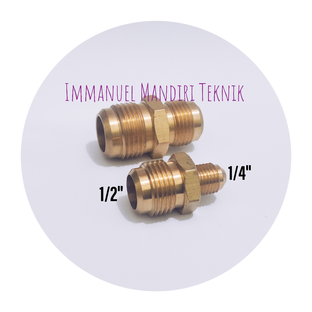 Jual Double nepel AC 1/2 x 1/4 / Reducer nepel pipa AC 1/2 x 1/4 | Shopee Indonesia