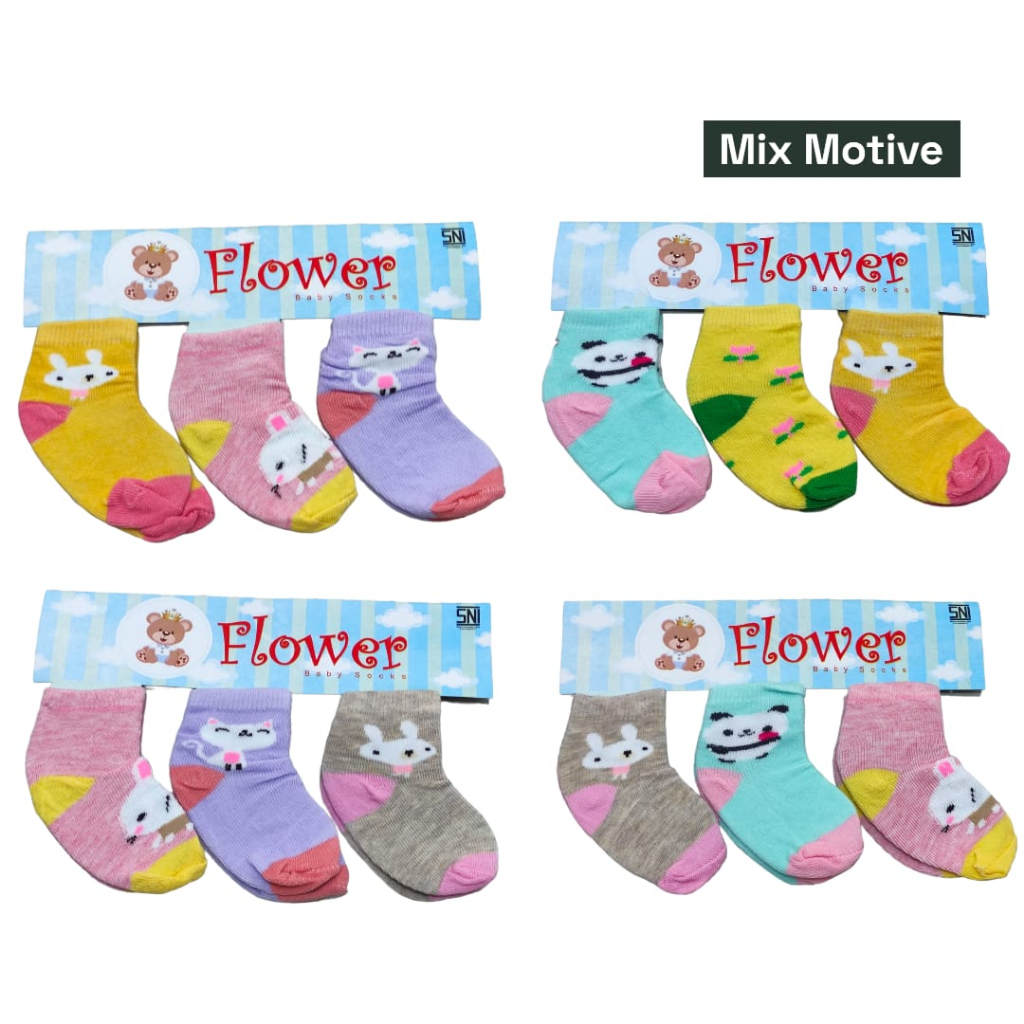 Jual Kaos Kaki Bayi 3in1 SNI Sarung Kaki Sepasang Kaos Kaki Bayi FLOWER CARTS Kaos Kaki Anak ...