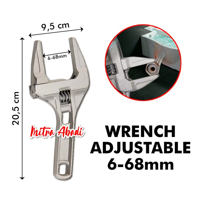 Jual Tang Jepit Pipa Air Keran Air Wrench BESAR - Wrench Adj 6-68mm ...