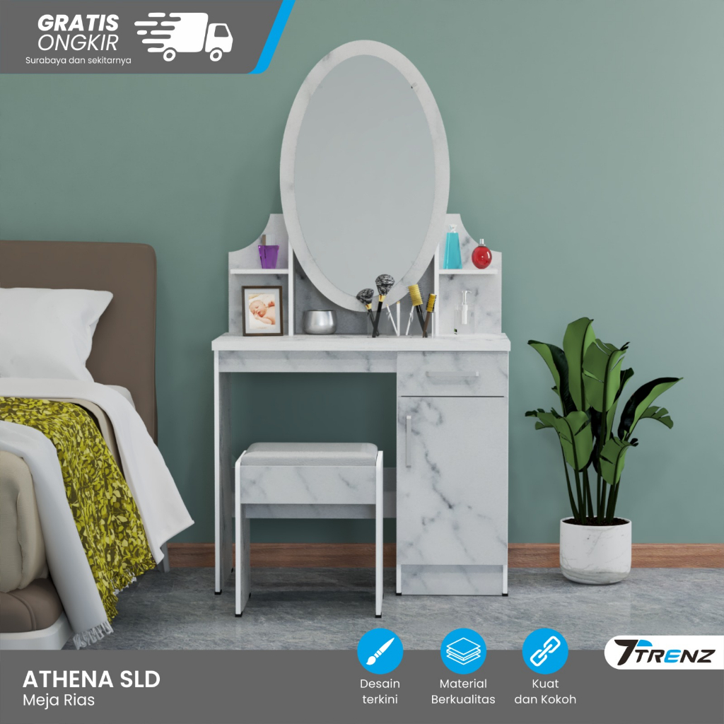 Jual Trenz Furniture - Meja Rias Marble Kaca Sliding Geser Meja ...