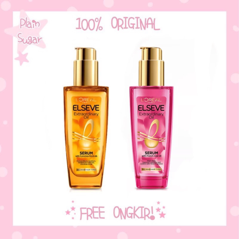 Jual (NEW) LOreal Elseve Extraordinary Oil Gold / Pink Hair Serum 100 ...
