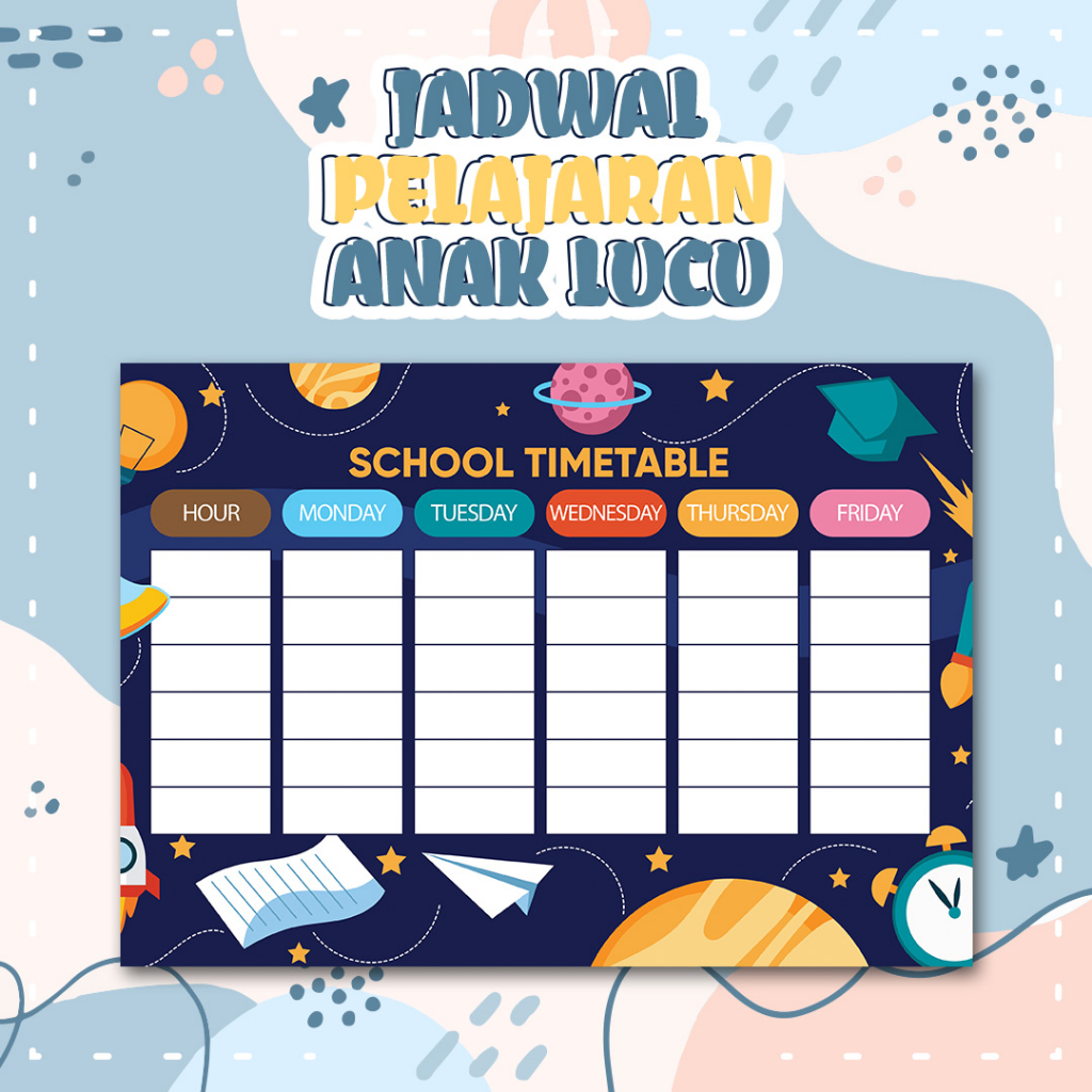 Jual JADWAL PELAJARAN/ ROSTER PELAJARAN SEKOLAH | Shopee Indonesia