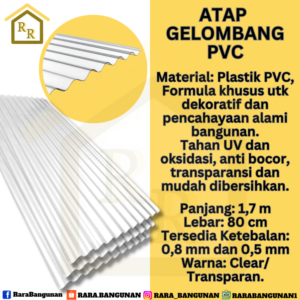 Jual Atap Gelombang Transparan Atap Plastik Beningclear Shopee Indonesia