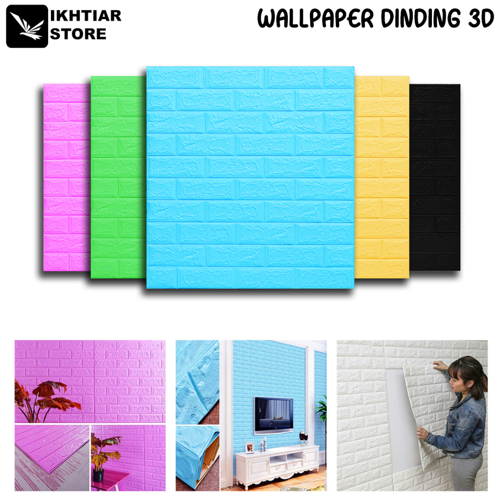 Jual Wallpaper Dinding Foam 3D Motif Batu Bata Premium High Quality ...