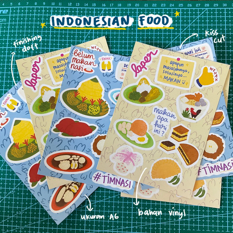 Jual INDONESIAN FOOD STICKER | CUTE AESTHETIC STICKER | STICKER TUMBLER ...