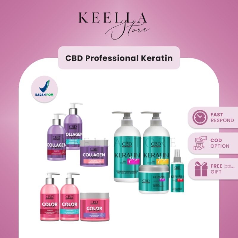 Jual CBD professional Keratin color shield collagen repair shampoo hair ...