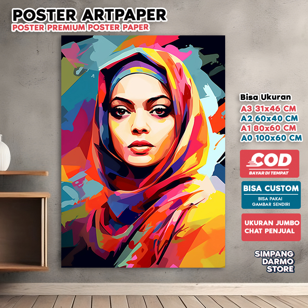 Jual Poster Poster Hijab Cantik Inspirasi Estetik untuk Dekorasi Rumah ...