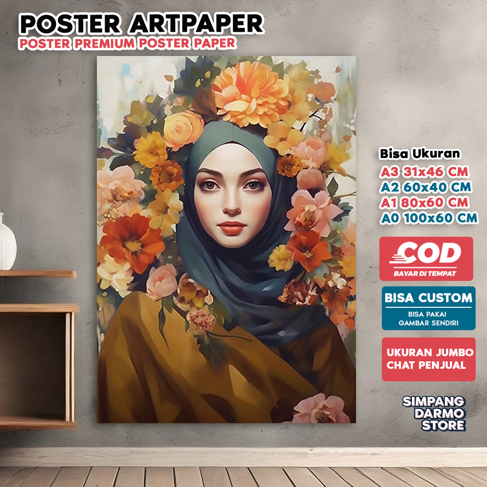 Jual Poster Poster Hijab Cantik Inspirasi Estetik untuk Dekorasi Rumah ...