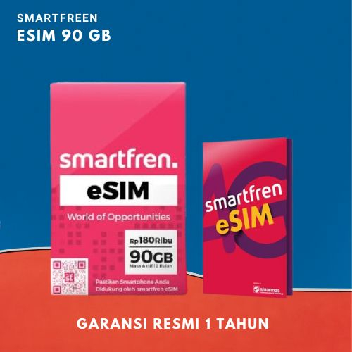 Jual Kartu Esim Smartfren Prabayar Internet 4G LTE 90GB 360 Hari ...