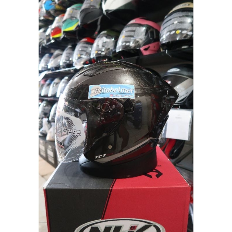 Jual NHK R1 Max Gun Metal 2Visor | Shopee Indonesia