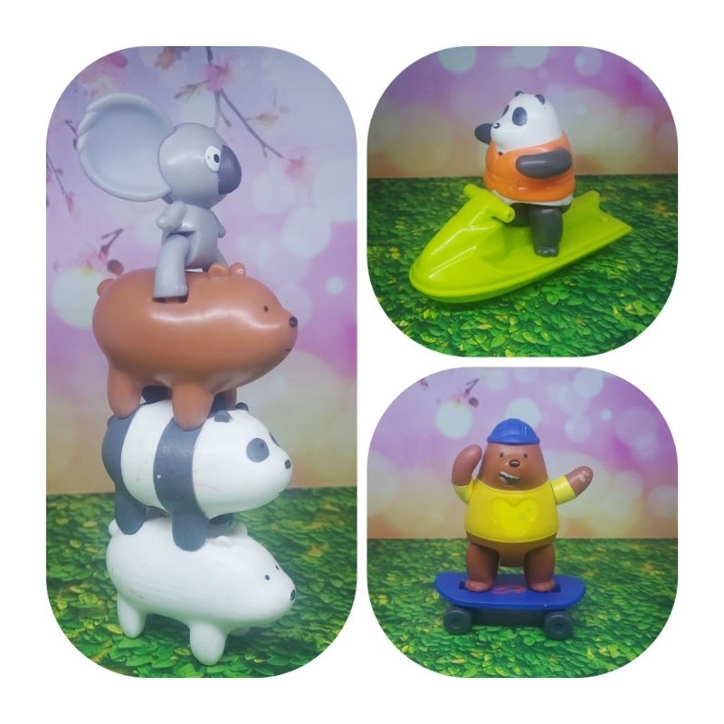 Jual Mainan seken mcd we bare bears nom nom, we bare bears skateboard ...