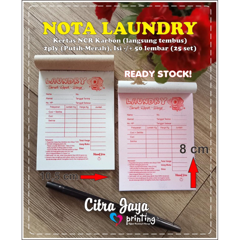 Jual [READY STOCK] Buku Nota Laundry 1/8F - NCR 2ply Kecil / Nota Bon ...
