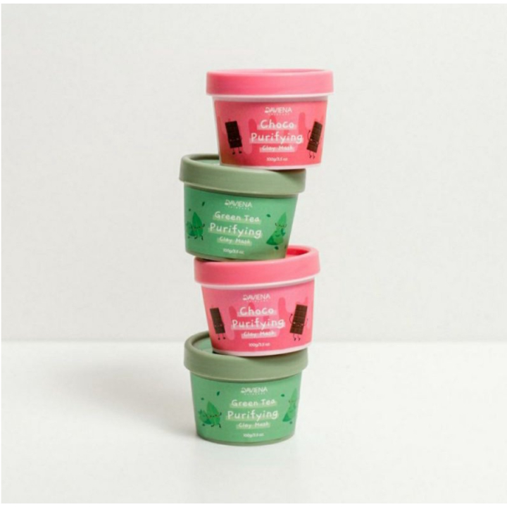 Jual Masker Wajah Clay Mask Green Tea & Choco Purifying Daviena ...