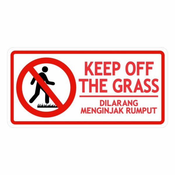 Jual Dijual Rambu Plang Dilarang Menginjak Rumput 50cm x 25cm Plat ...