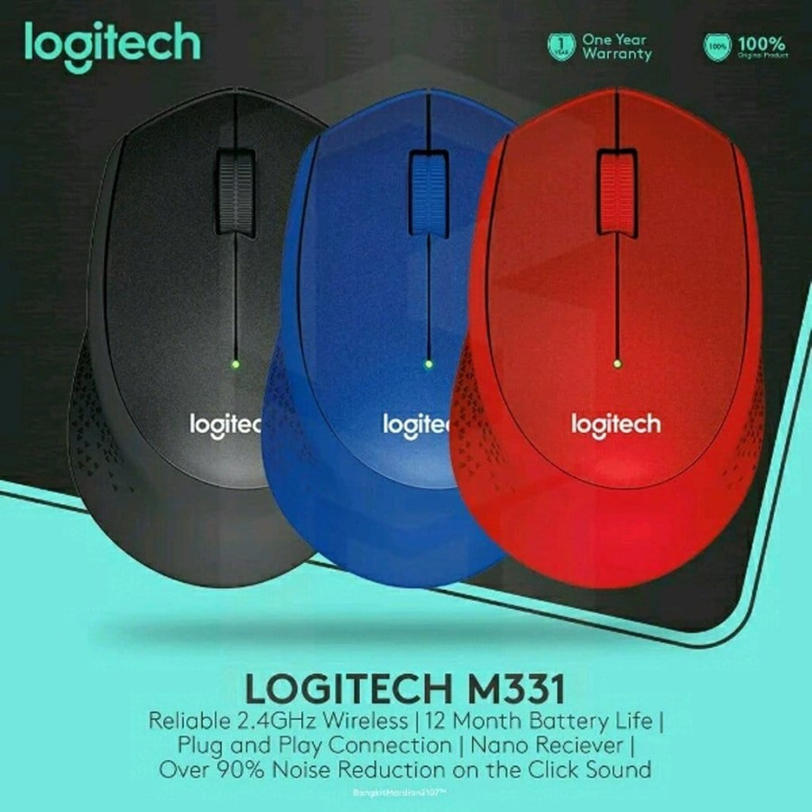 Jual LOGITECH M331 BLACK SILENT PLUS WIRELESS MOUSE - GARANSI 1 TAHUN ...