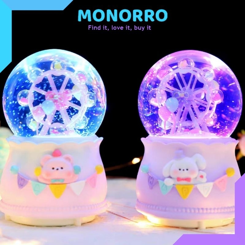 Jual Bola Musik Snowball Bola Salju Bola Lampu Musik Bola Kristal ...