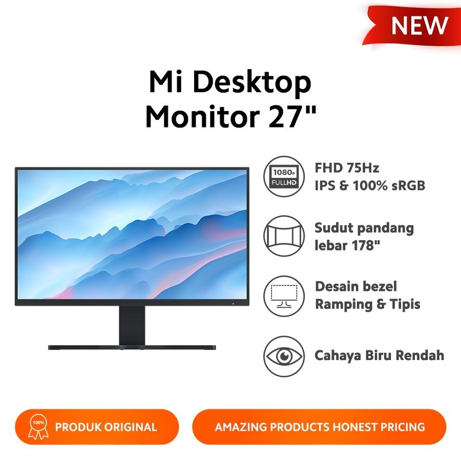 Jual Monitor Mi Desktop Monitor 27 Inch FHD IPS 75 Hz 100% sRGB ...
