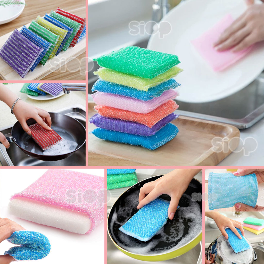 Jual Spon Cuci Piring Microfiber Antibacterial Dish Wash Busa Cuci ...