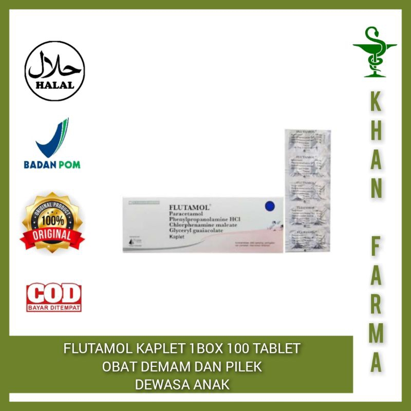 Jual FLUTAMOL TABLET 1 BOX ISI 10 STRIP OBAT BATUK DEMAM DAN FLU ...
