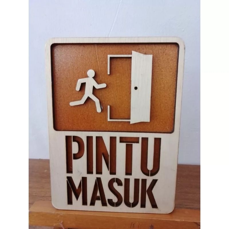 Jual PAPAN TANDA PINTU MASUK - SIGN laser cutting | Shopee Indonesia