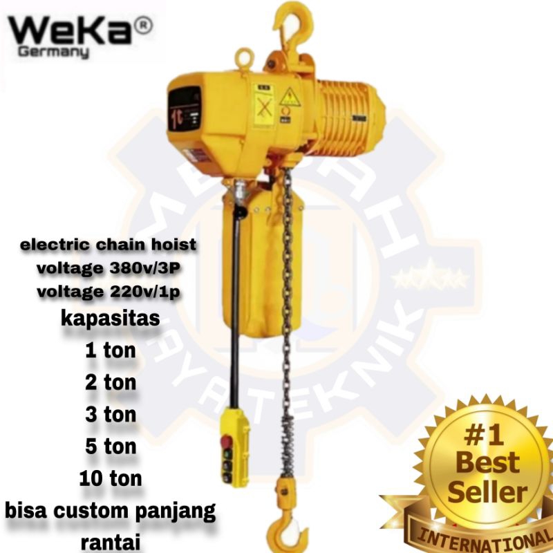 Jual ELECTRIC CHAIN HOIST 1 TON 12 MTR 380V/3 PHASE WEKA GERMANY ...