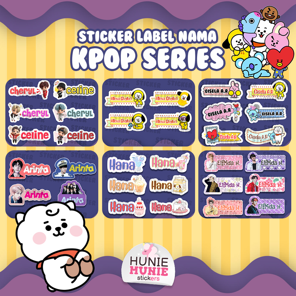 Jual Sticker Label Nama Custom - BT21 BTS BT 21 Tiny Tan TinyTAN (100 ...