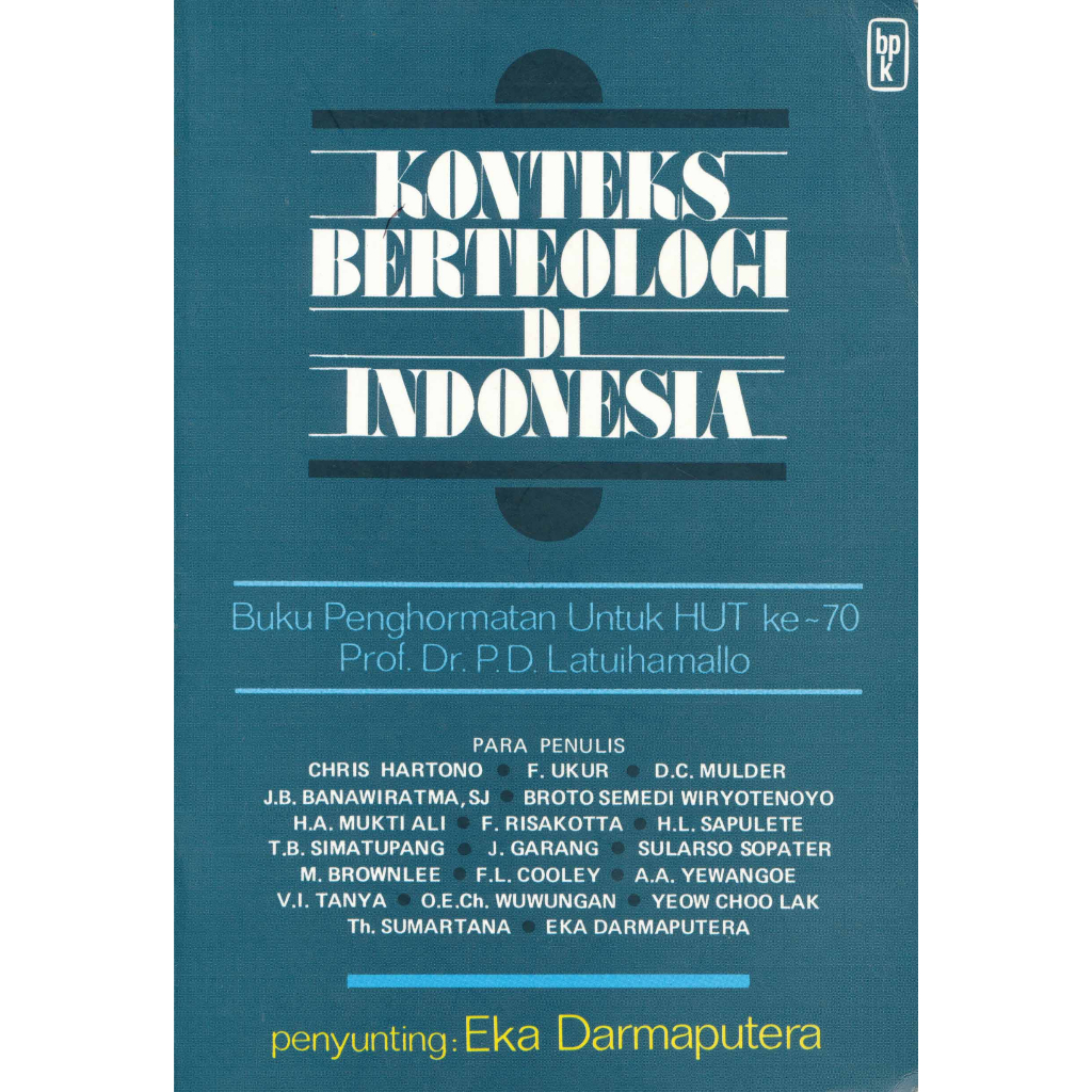 Jual KONTEKS BERTEOLOGI DI INDONESIA- EKA DARMAPUTERA PDT.- BPK Gunung Mulia | Shopee Indonesia