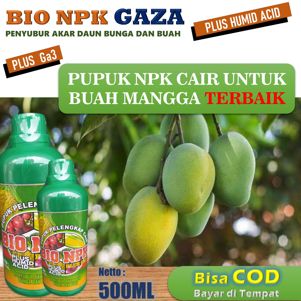 Jual (TERLARIS) BIO NPK GAZA 500ML PUPUK MANGGA SUPAYA BERBUAH LEBAT - PUPUK MANGGA CEPAT ...