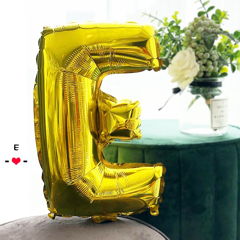 Jual Balon Foil Huruf 40cm abjad Huruf A-Z Gold Ballon Alfabet Happy ...