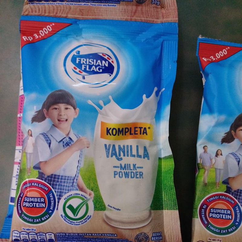 Jual FRISIAN FLAG KOMPLETA 3000 SUSU BUBUK Sachet pcs | Shopee Indonesia