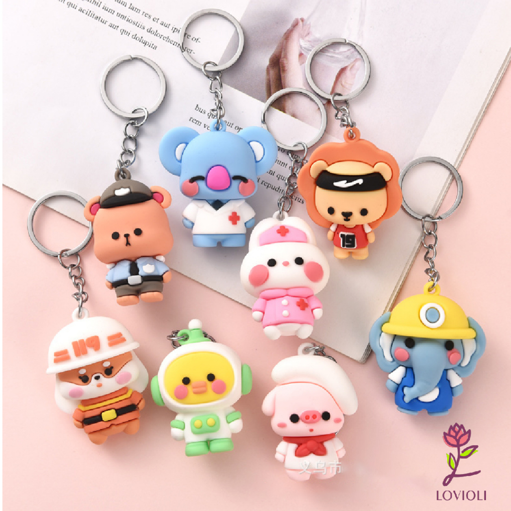 Jual Lovioli Gantungan Kunci Mini PVC Karet Karakter Keychain Lucu ...