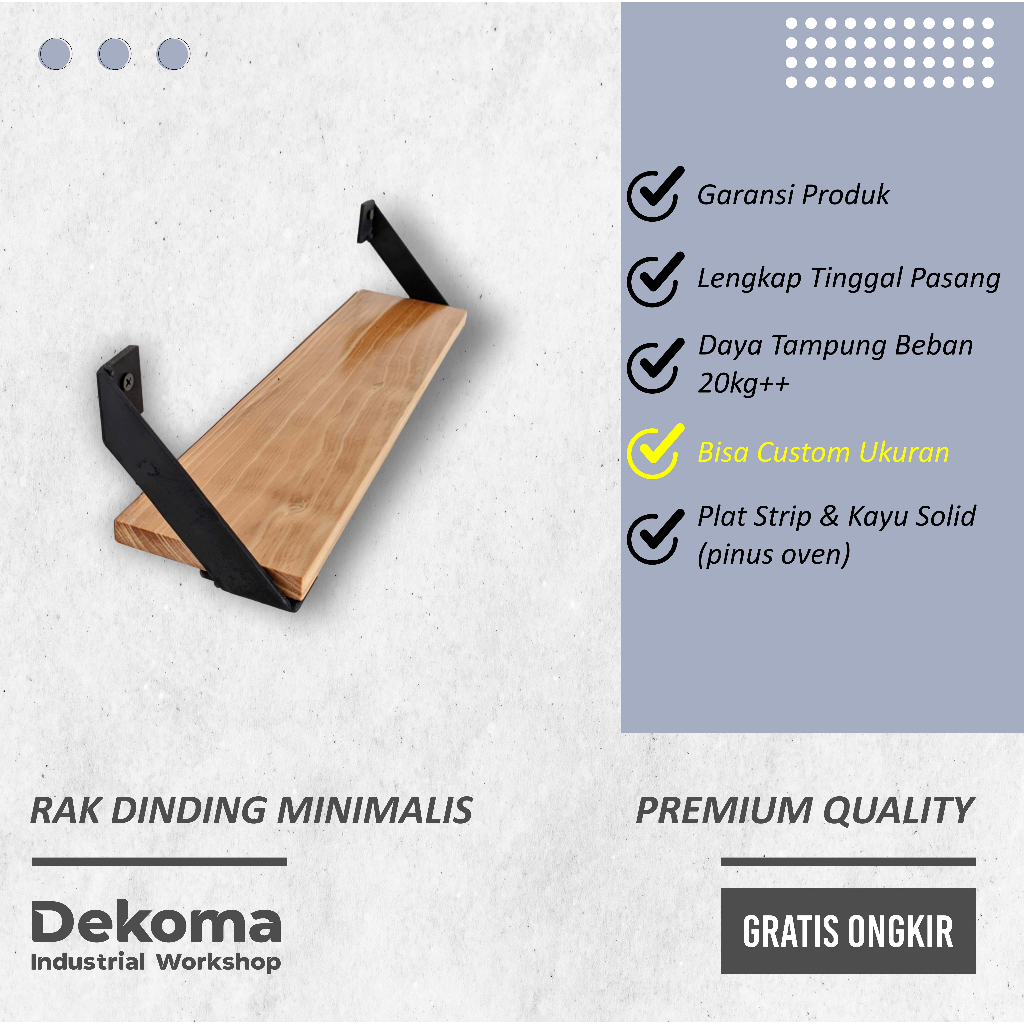 Jual Rak Tempel Dinding Minimalis Besi Kayu Unik Cocok Untuk Pajangan ...