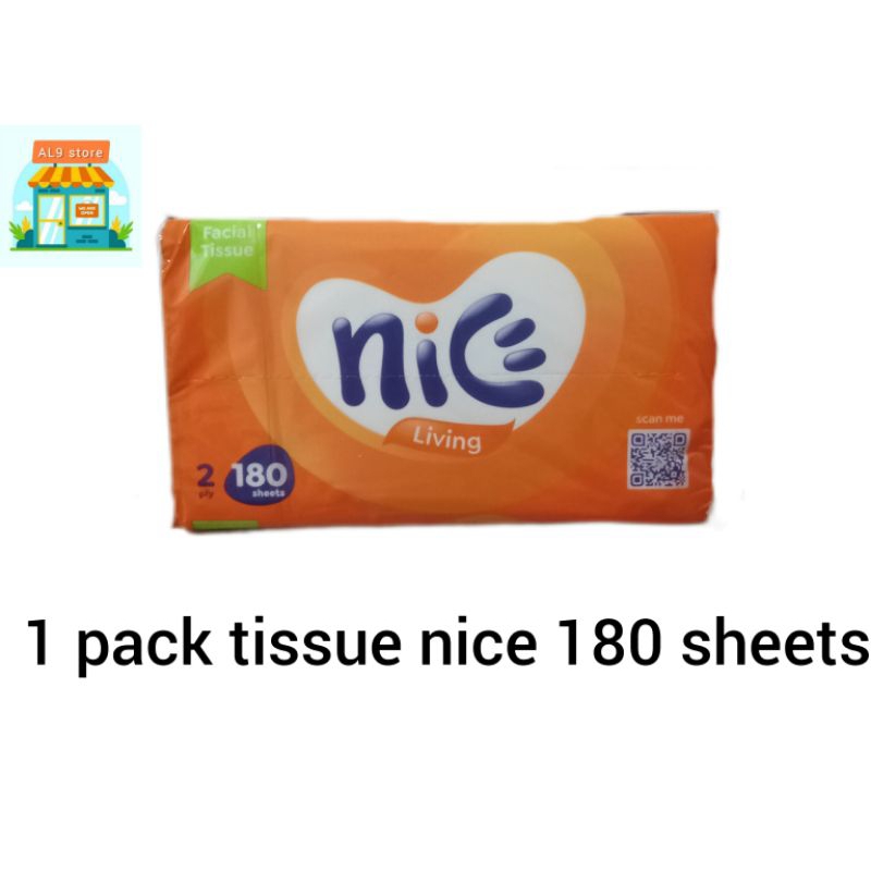 Jual TISSUE TISSU TISU NICE FACIAL TISSUE 180 SHEETS - 2PLY | Shopee ...