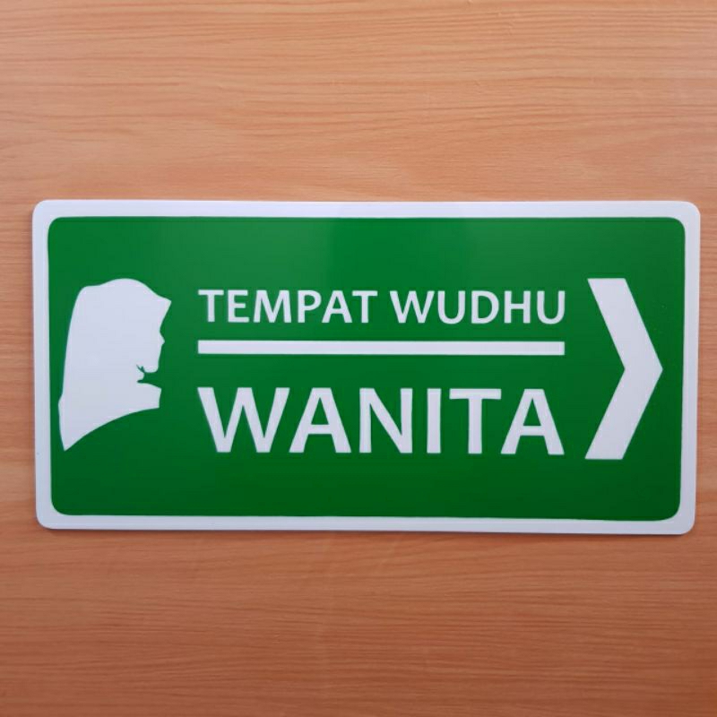 Jual Akrilik papan tanda TEMPAT WUDHU WANITA ARAH KANAN | Shopee Indonesia