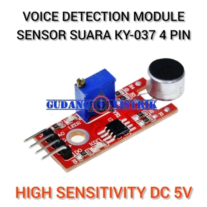 Jual Ky037 Module Sensor Suara Microphone Voice Sound Detection High